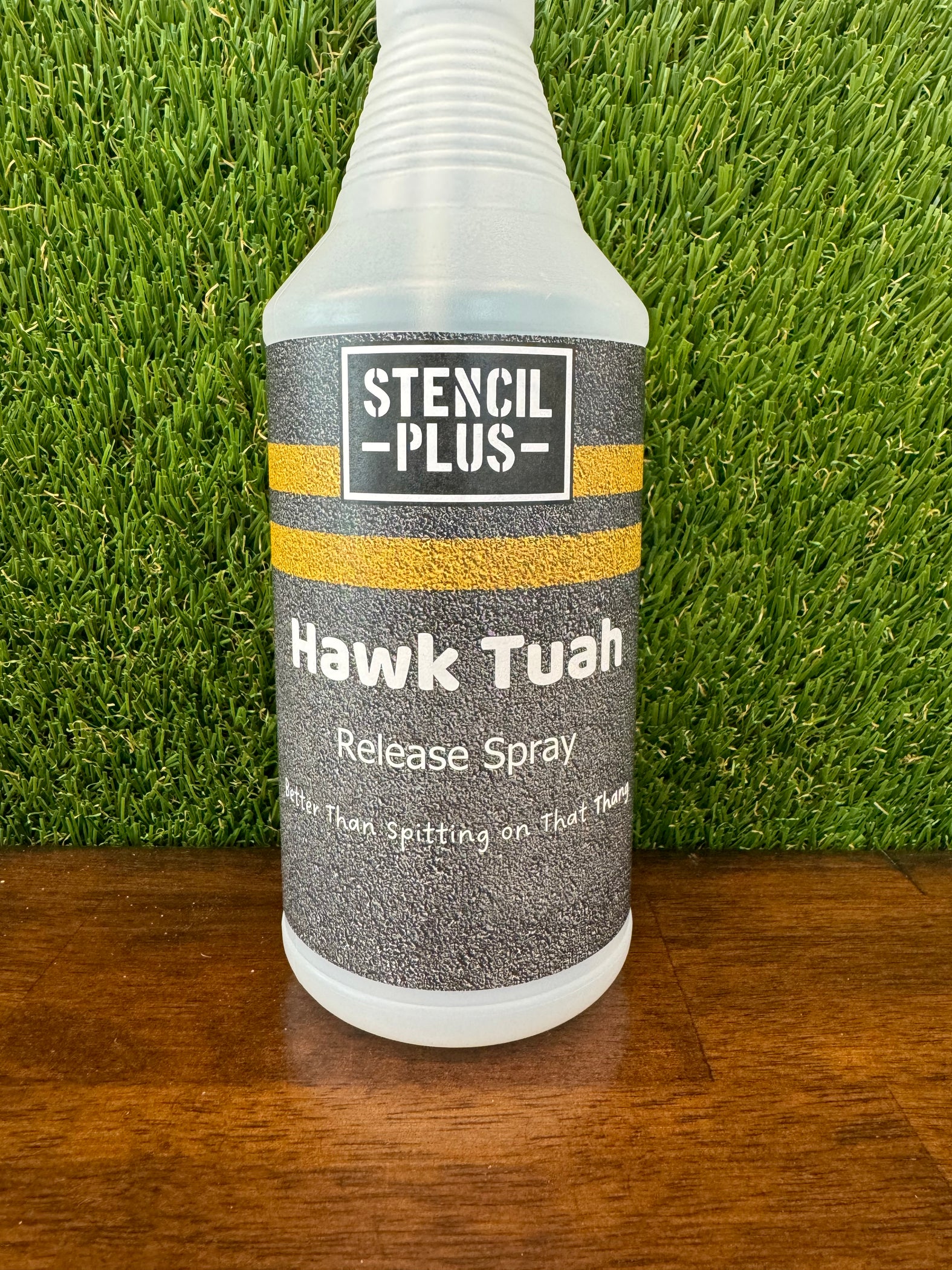 Hawk Tuah Release Spray Empty Bottle — Stencil Plus