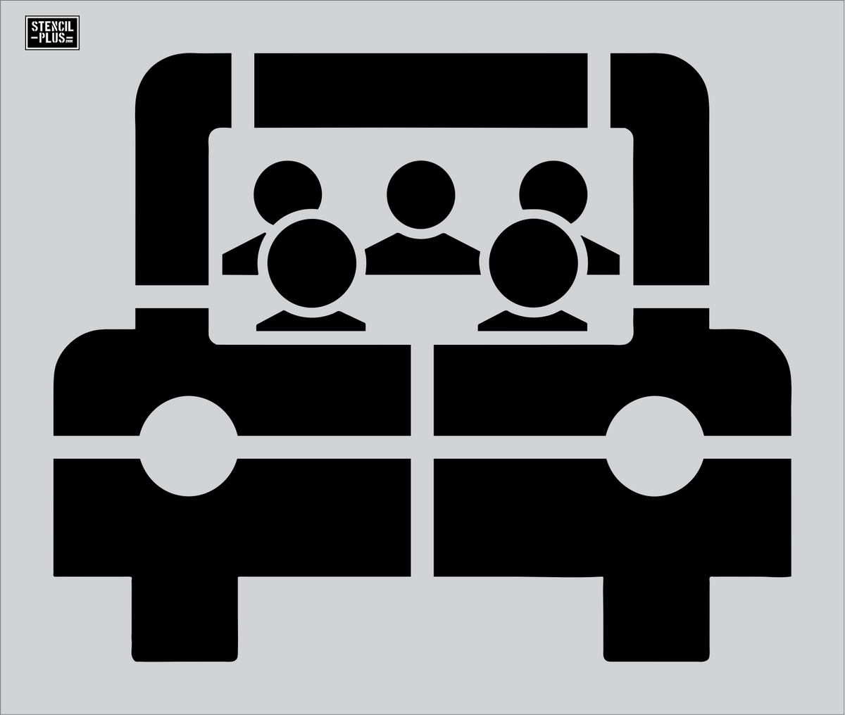 EV#15 35" Electric Vehicle- Car with Passengers Stencil/Pavement ...
