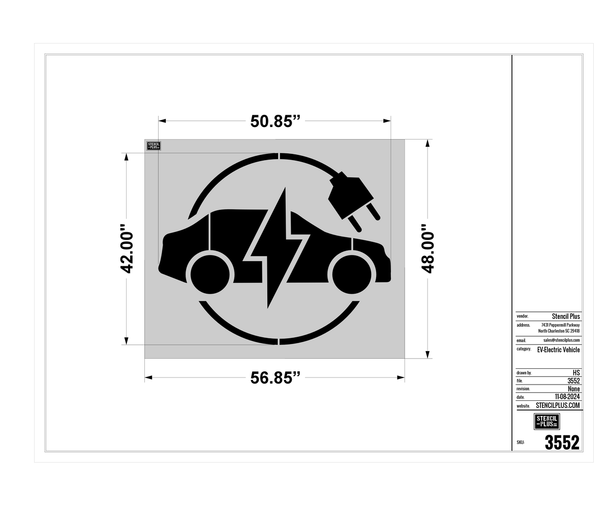 42" EV CHARGING SYMBOL Pavement Marking Stencil — Stencil Plus