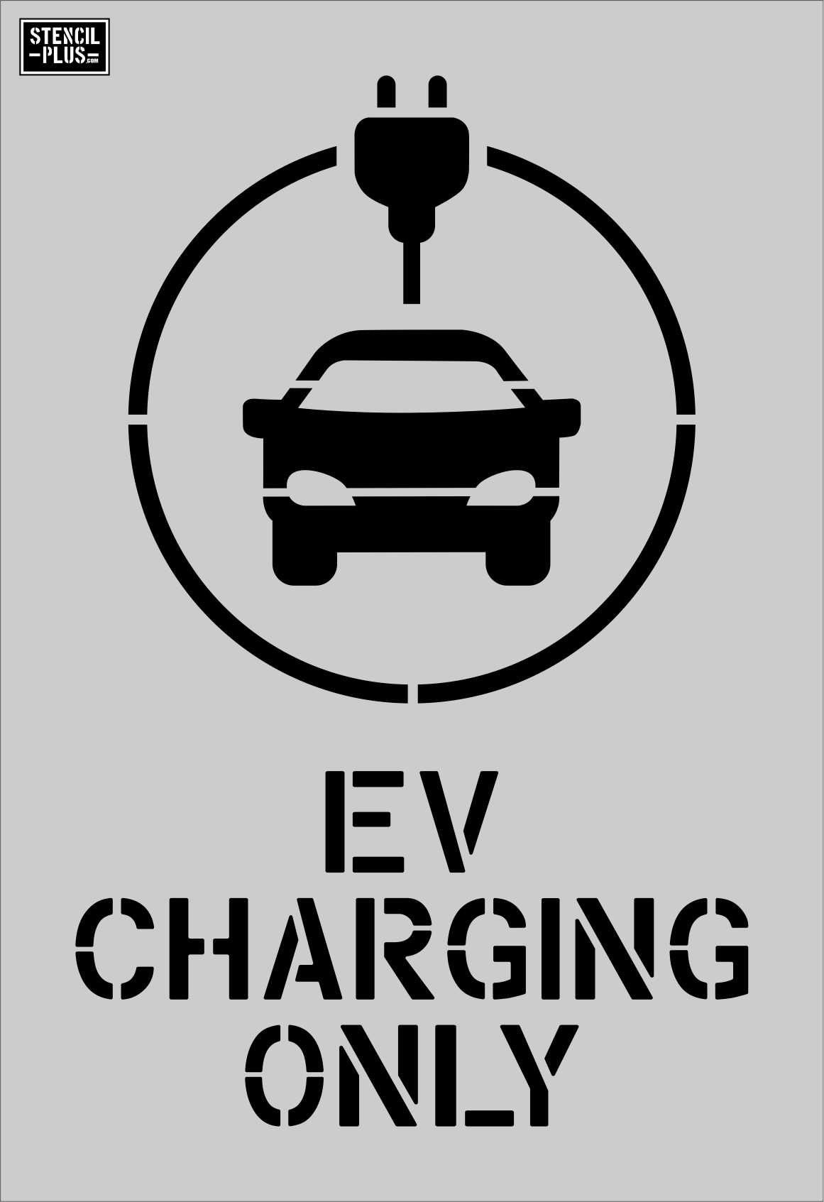 42" EV CHARGING SYMBOL Pavement Marking Stencil — Stencil Plus