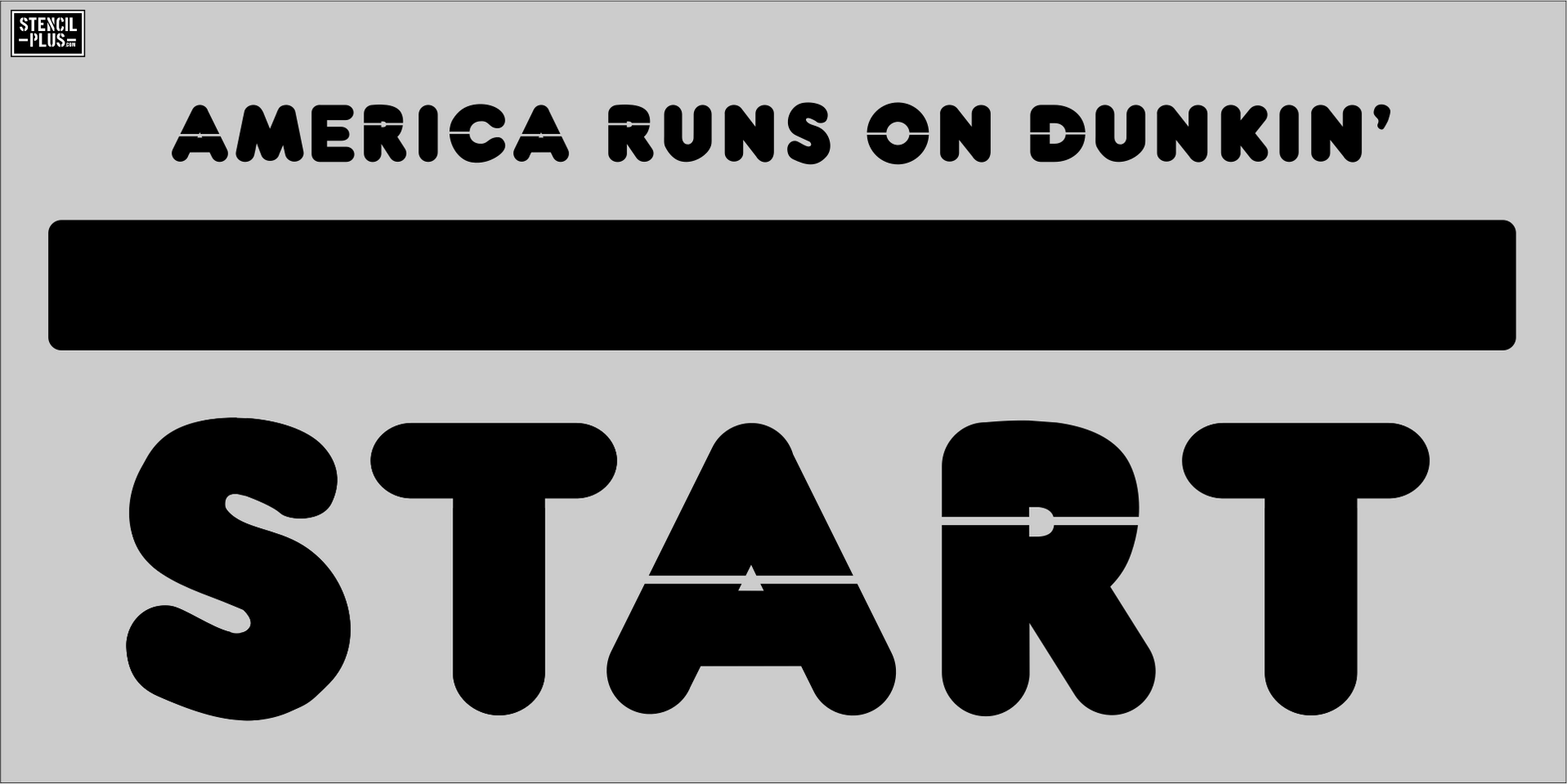 Dunkin Donuts-AMERICA RUNS ON DUNKIN w/ Stop Bar Pavement Marking Sten ...