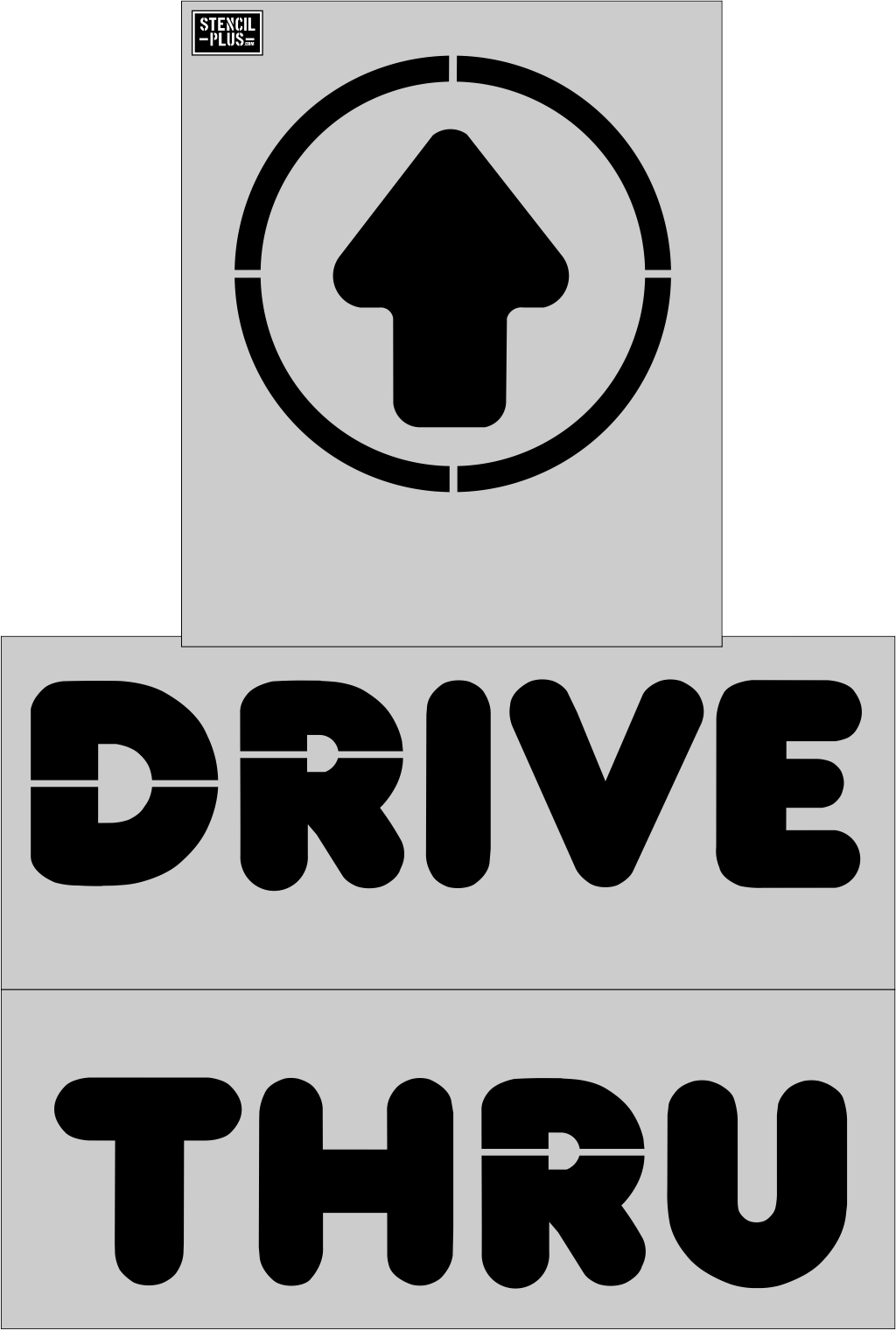 Dunkin Donuts-DRIVE THRU w/ ARROW Pavement Marking Stencil — Stencil Plus