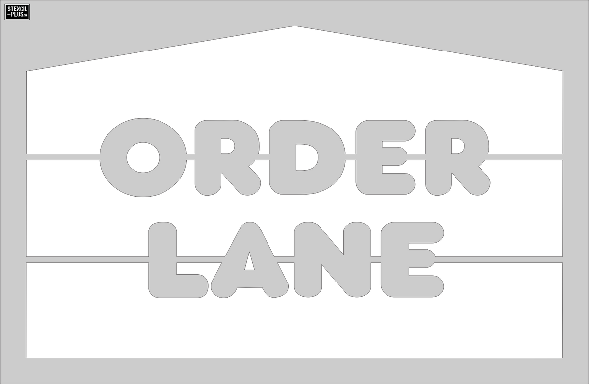 Dunkin Donuts-28" ORDER LANE (REVERSED) Pavement Marking Stencil ...