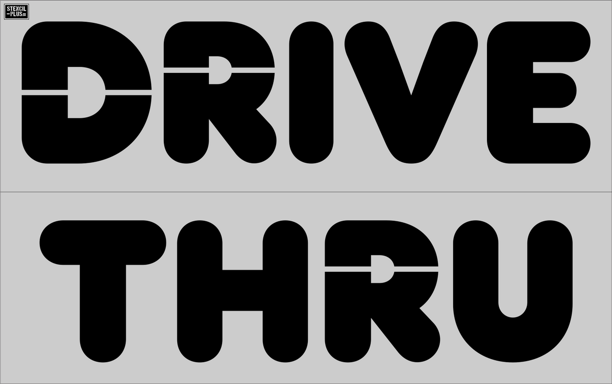 Dunkin Donuts-20" DRIVE THRU Pavement Marking Stencil — Stencil Plus