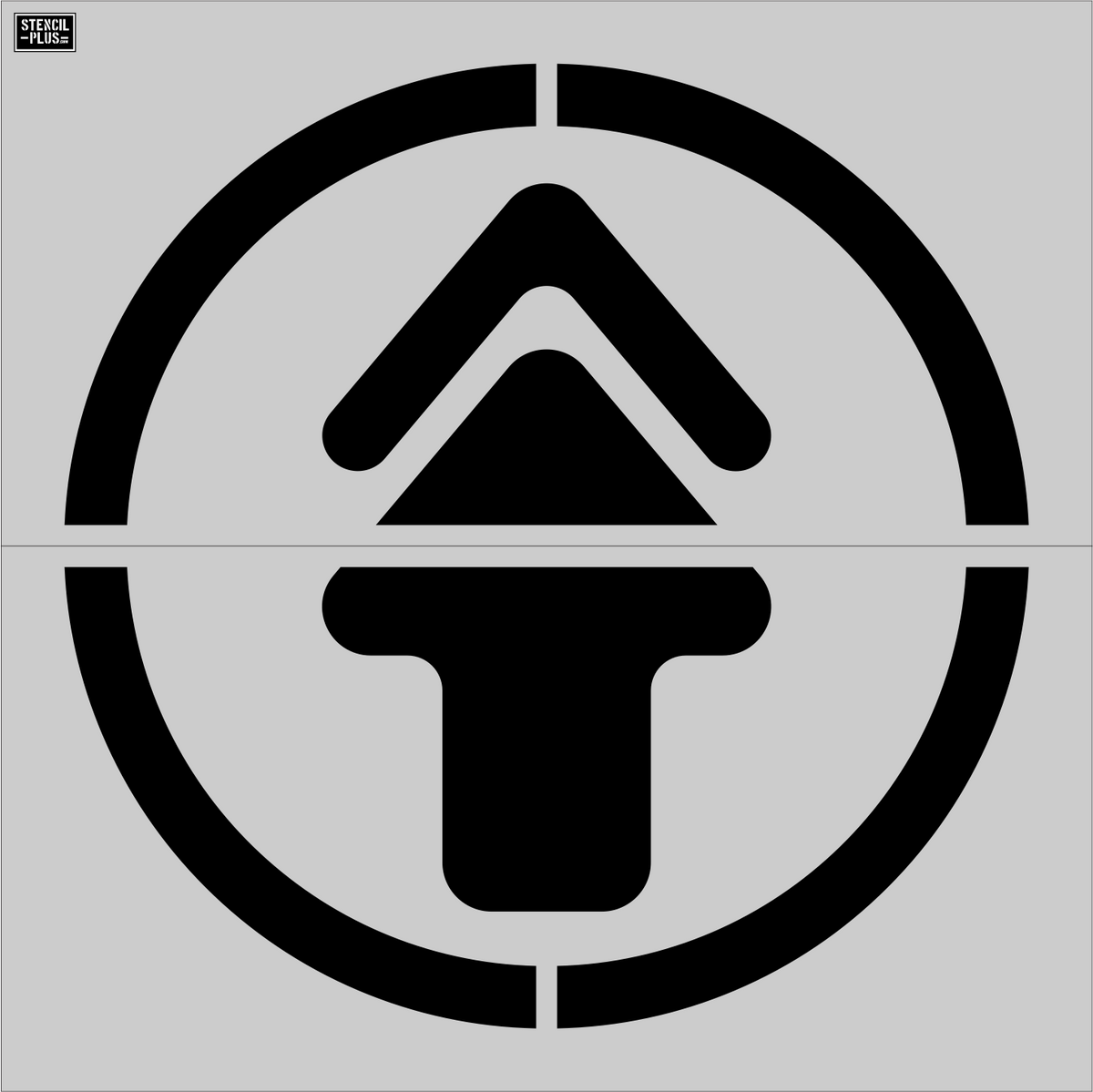 Dunkin Donuts-46" ARROW w/ Circle Pavement Marking Stencil — Stencil Plus