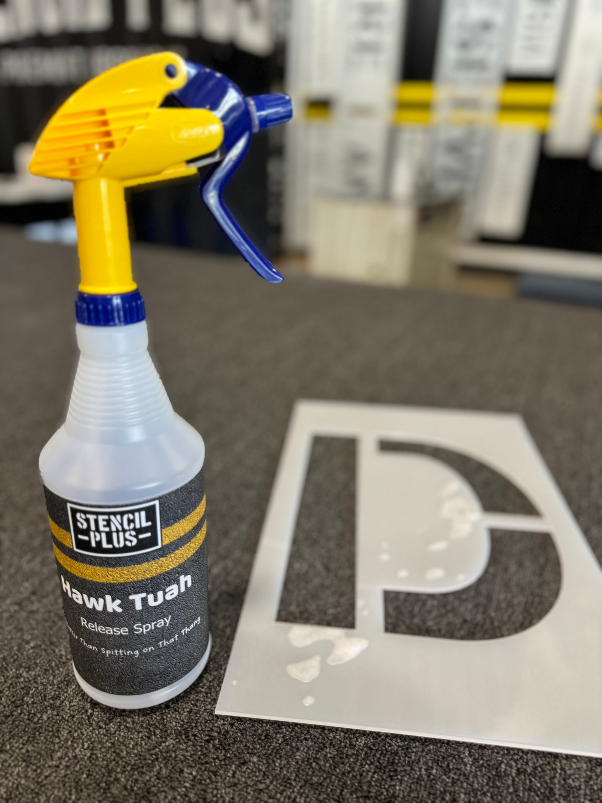 Hawk Tuah Release Spray Empty Bottle — Stencil Plus