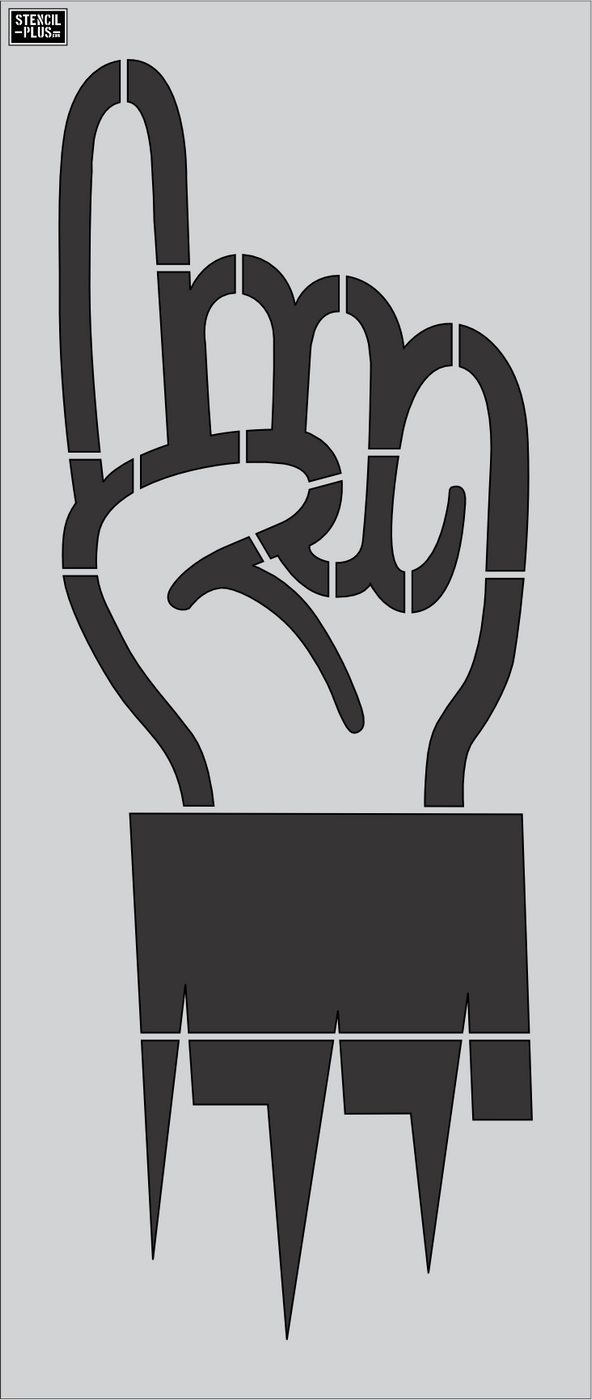 65" Jimmy John's Pointing Hand Pavement Marking Stencils — Stencil Plus