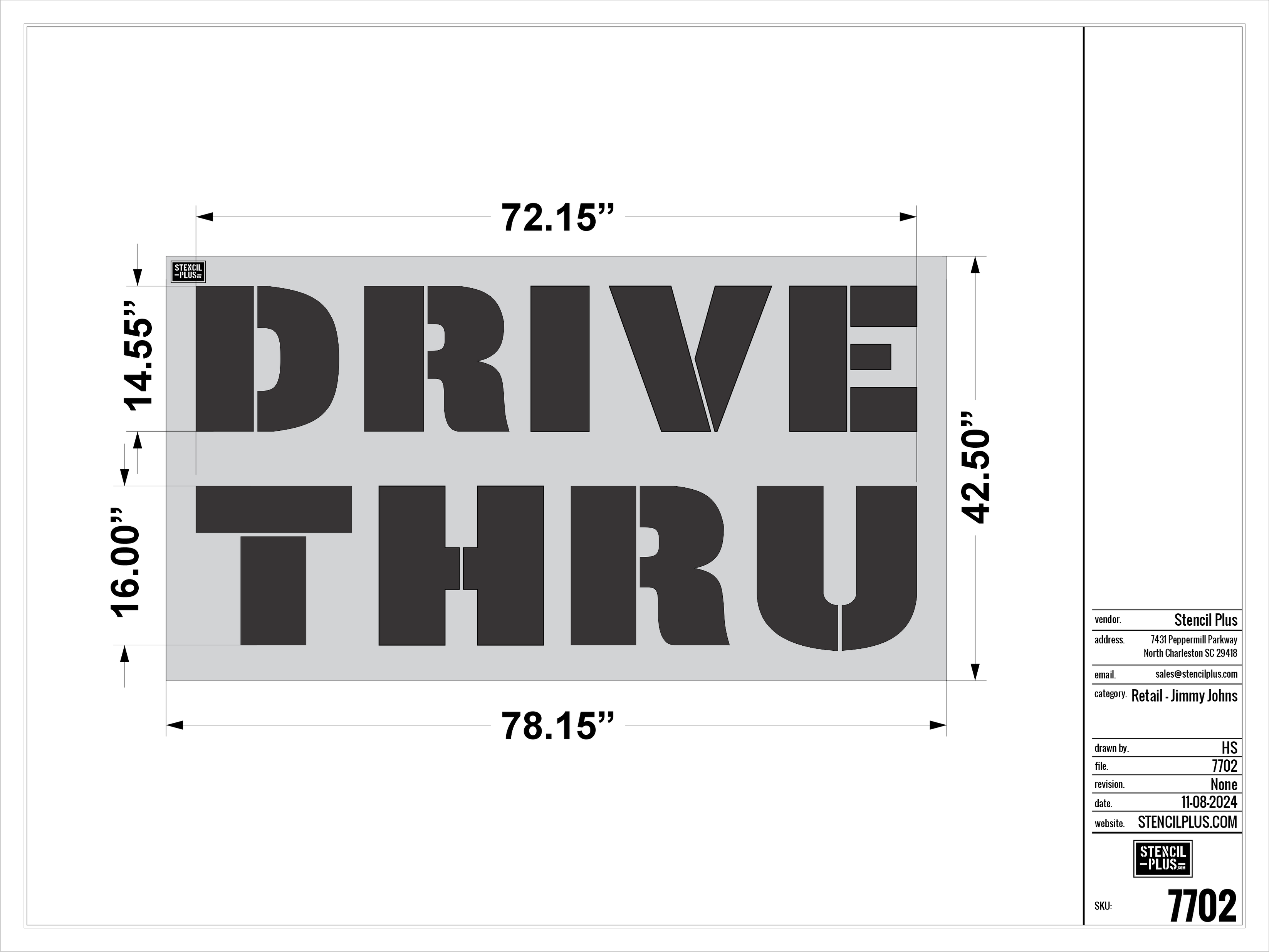 Jimmy John's DRIVE THRU Pavement Marking Stencils — Stencil Plus