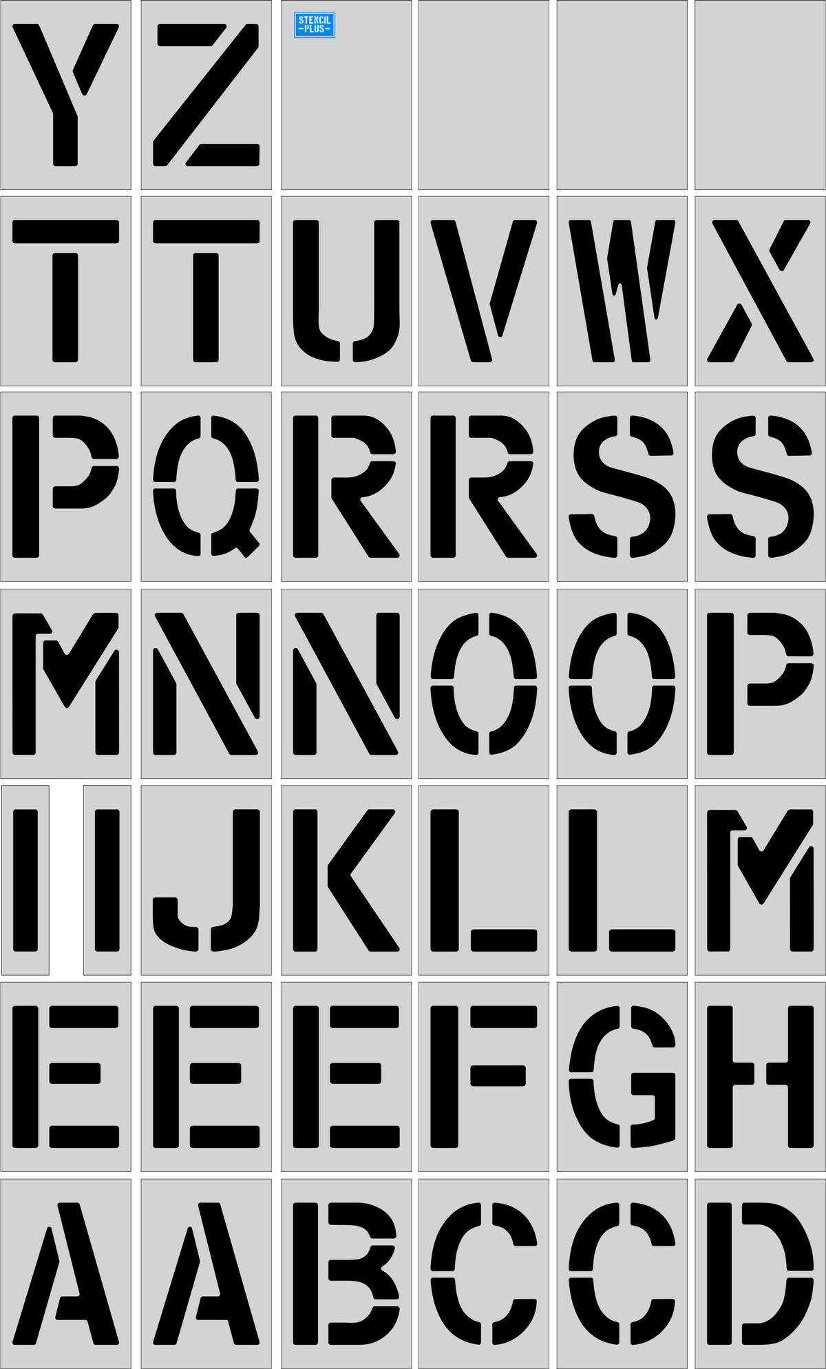 12" Alphabet Stencil Kit Parking Lot/Pavement Marking — Stencil Plus