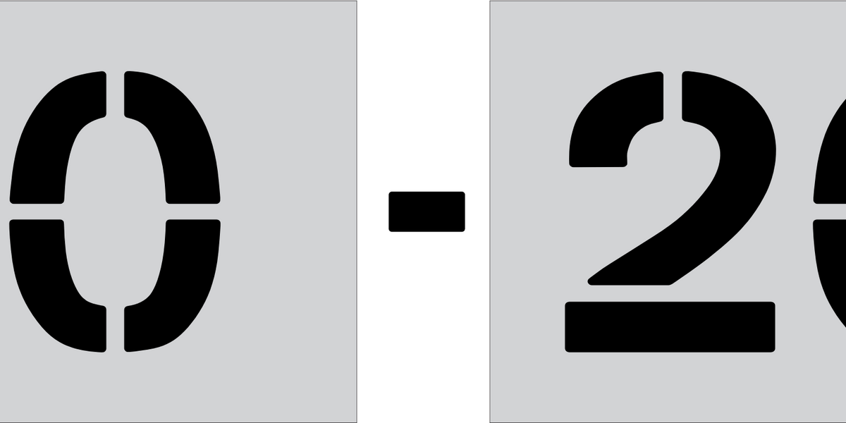 18" Double Digit Extension Number Kit 10-20/Number Kit — Stencil Plus