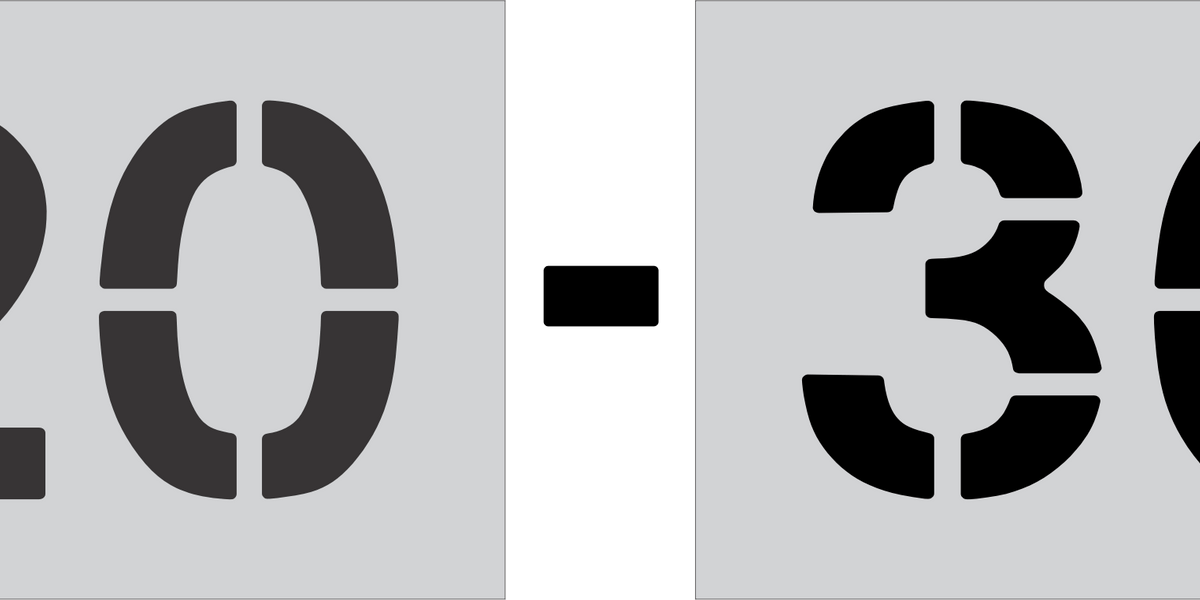 18" Double Digit Extension Number Kit 20-30/Number Kit — Stencil Plus