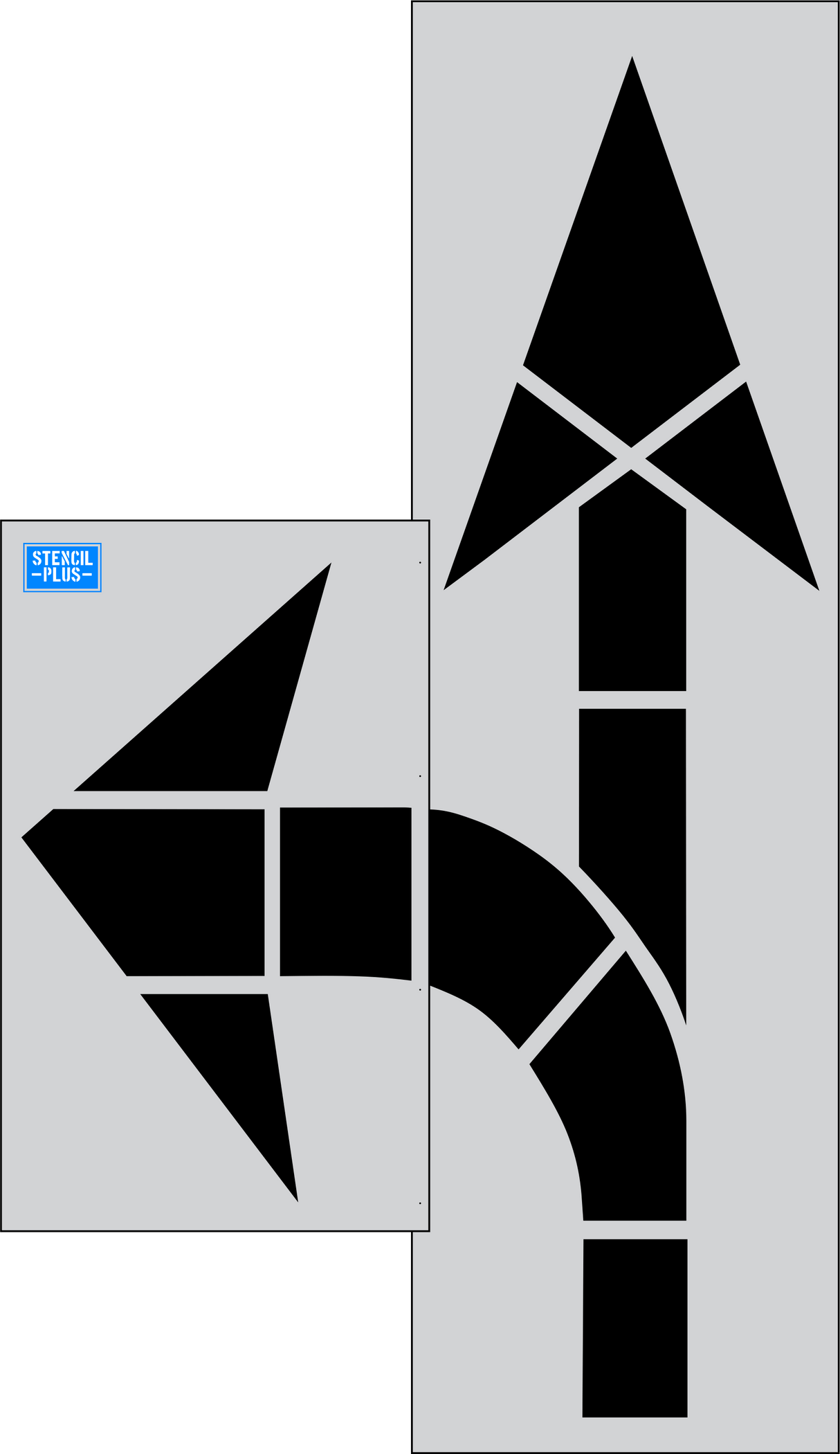 153" FHWA/DOT Combo Arrow 2 pc Parking Lot / Pavement Marking — Stencil ...