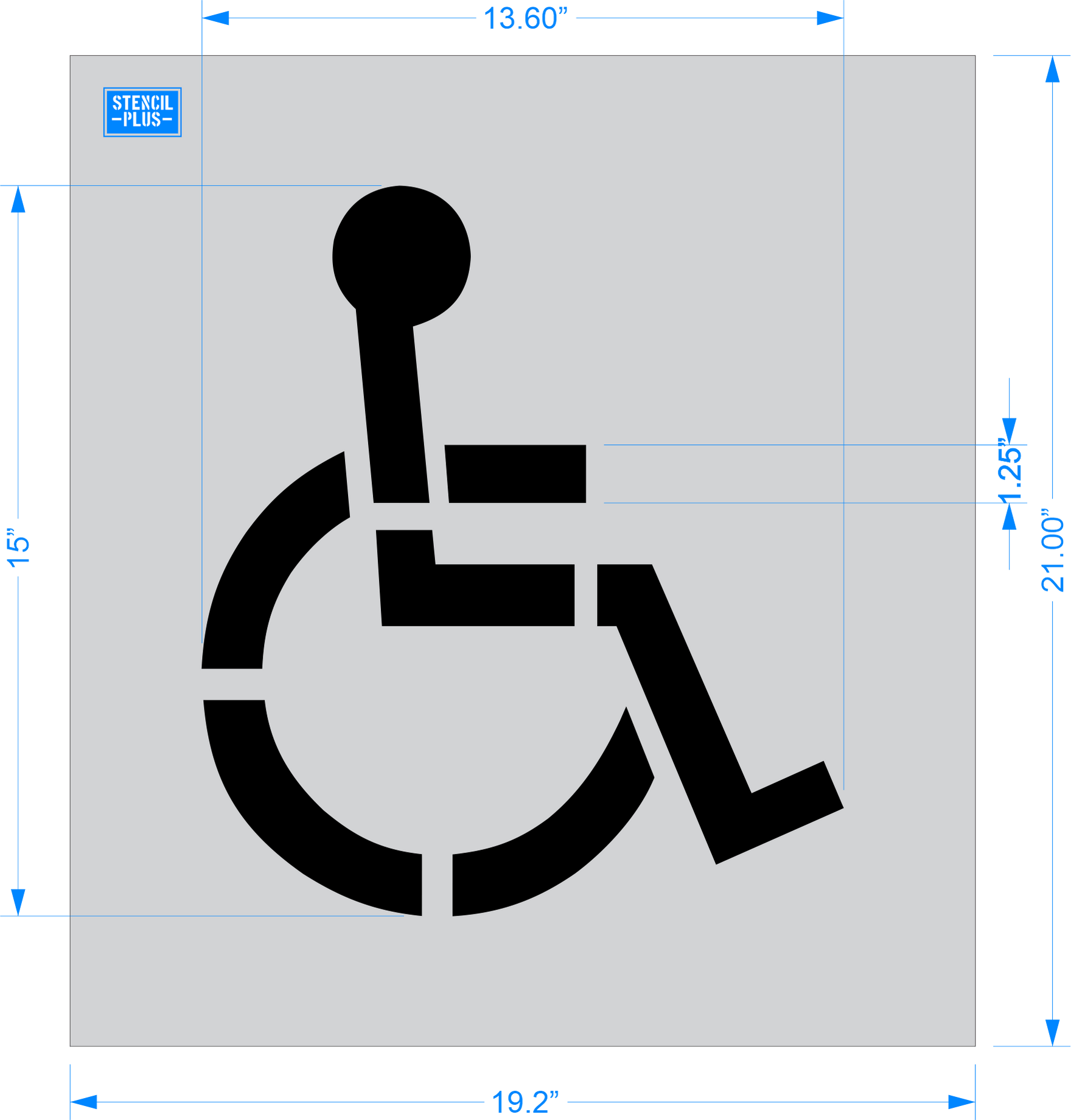15” Handicap Stencil Parking Lot/ Pavement Marking — Stencil Plus