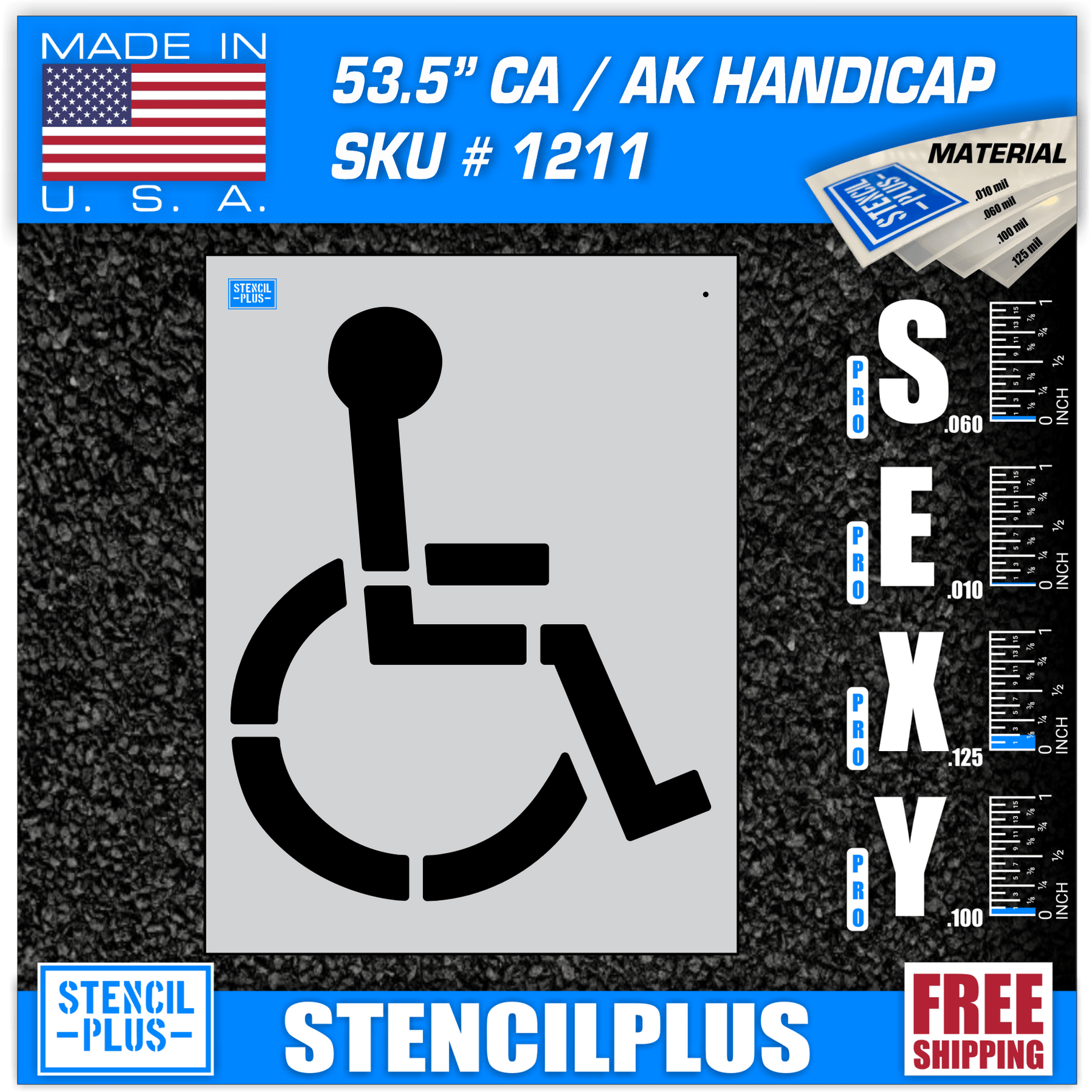 DOT/State Handicap Stencils — Stencil Plus
