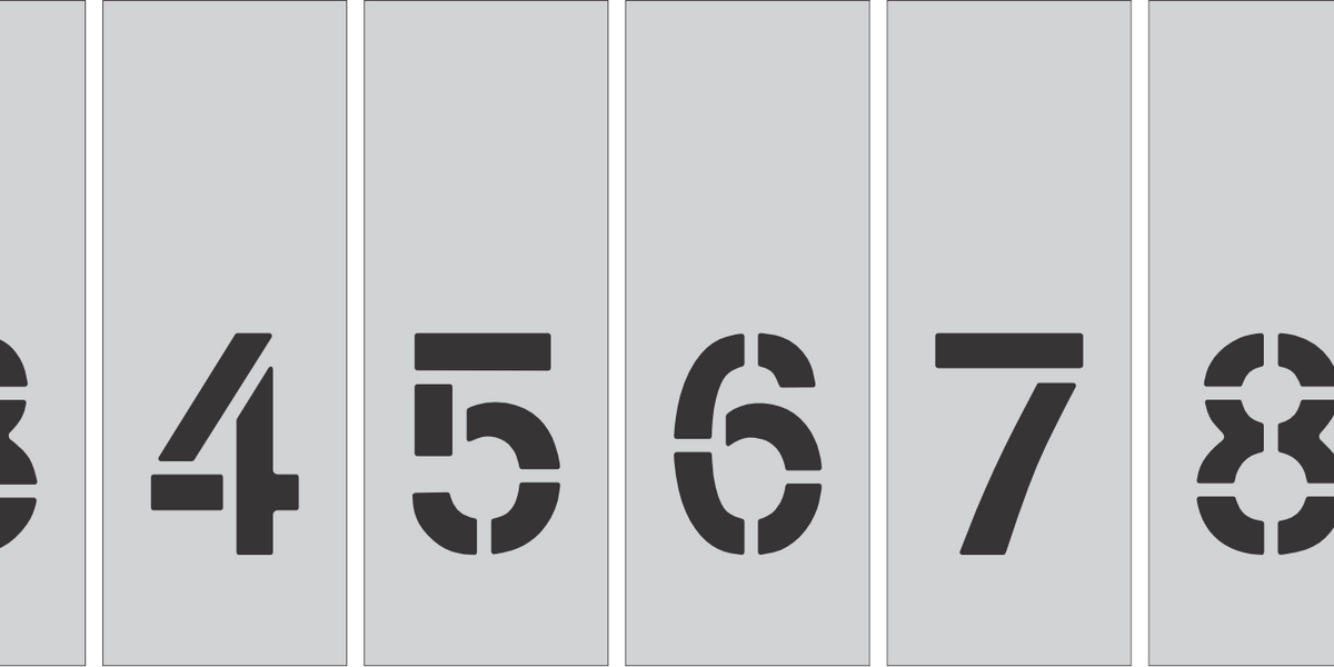 3" Curb Number Stencil Kit Parking Lot/Pavement Marking — Stencil Plus