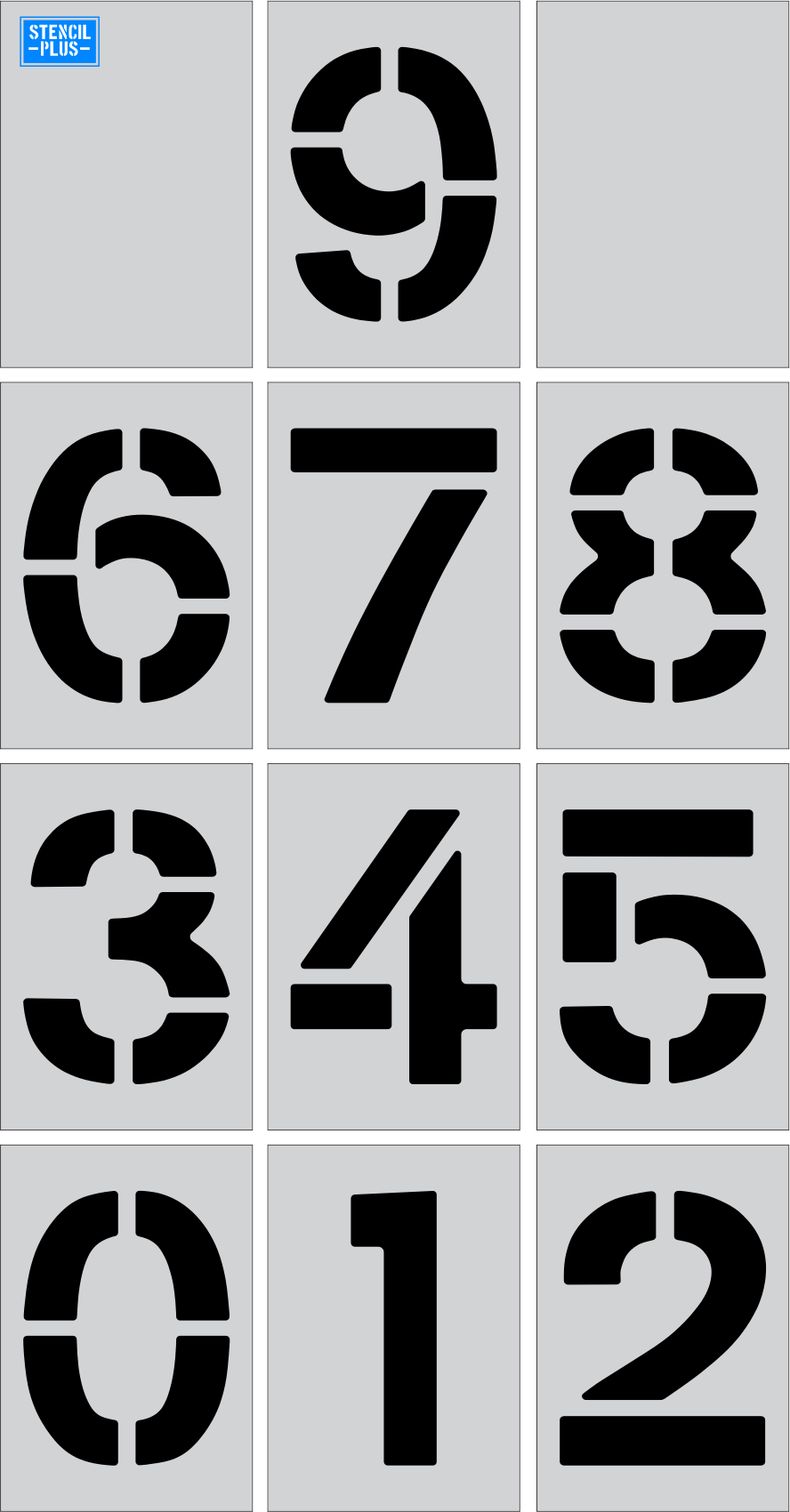 36" X 12" Number Stencil Kits Parking Lot/ Pavement Marking — Stencil Plus