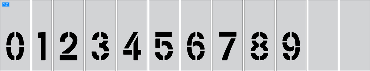4" Curb Number Stencil Kit Parking Lot/Pavement Marking — Stencil Plus