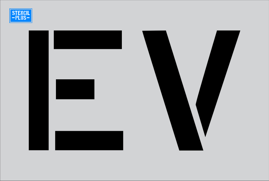 EV#12 24" Electric Vehicle- EV Stencil/Pavement Marking/Parking Lot ...