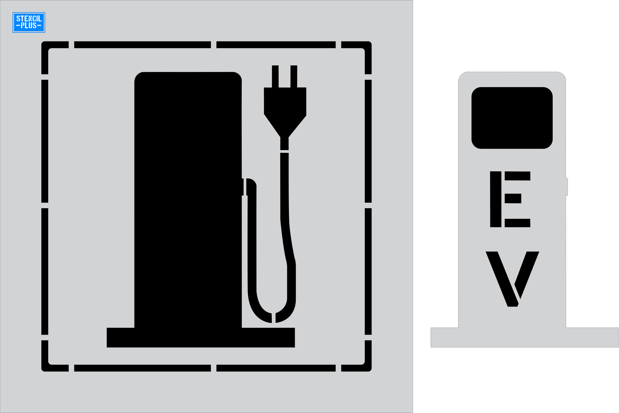 EV 42" Electric Charging Station 2 pc Stencil/Pavement Marking/Parking ...