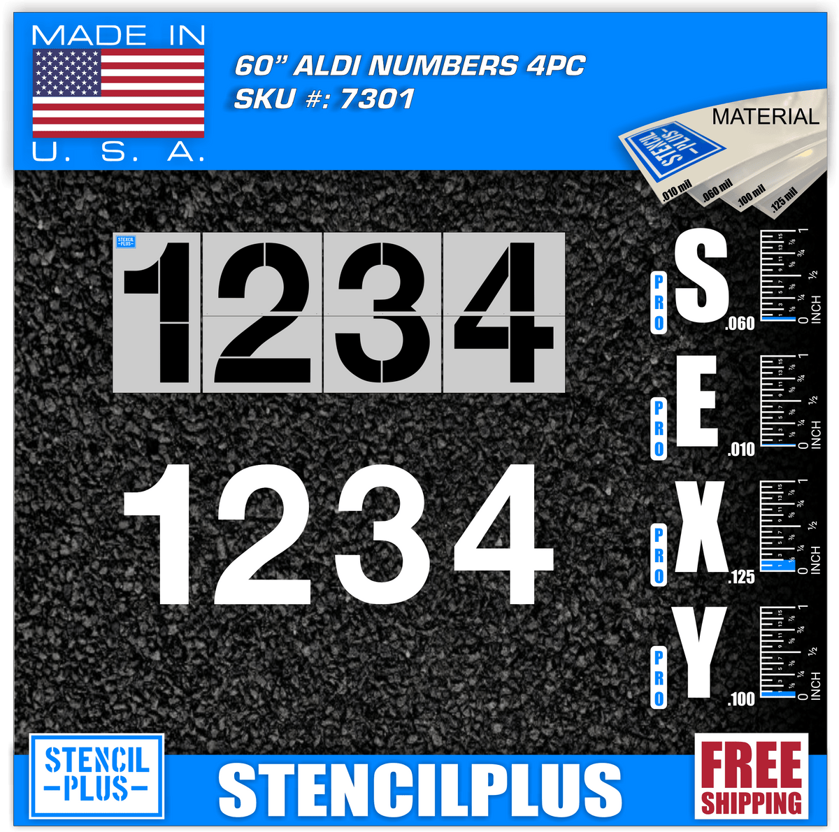 ALDI 60" Curbside Pickup Numbers — Stencil Plus