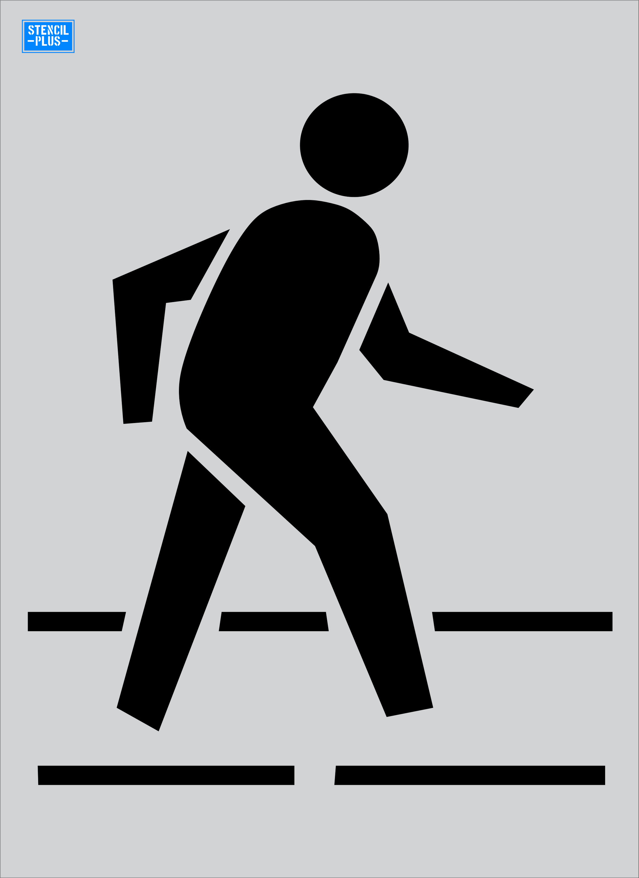 52" Pedestrian Crossing Symbol Stencil Parking Lot/ Pavement Marking ...
