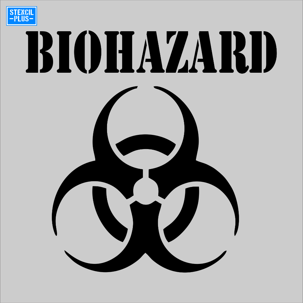 BIOHAZARD with Radioactive Symbol Safety Stencil Warehouse Industrial ...
