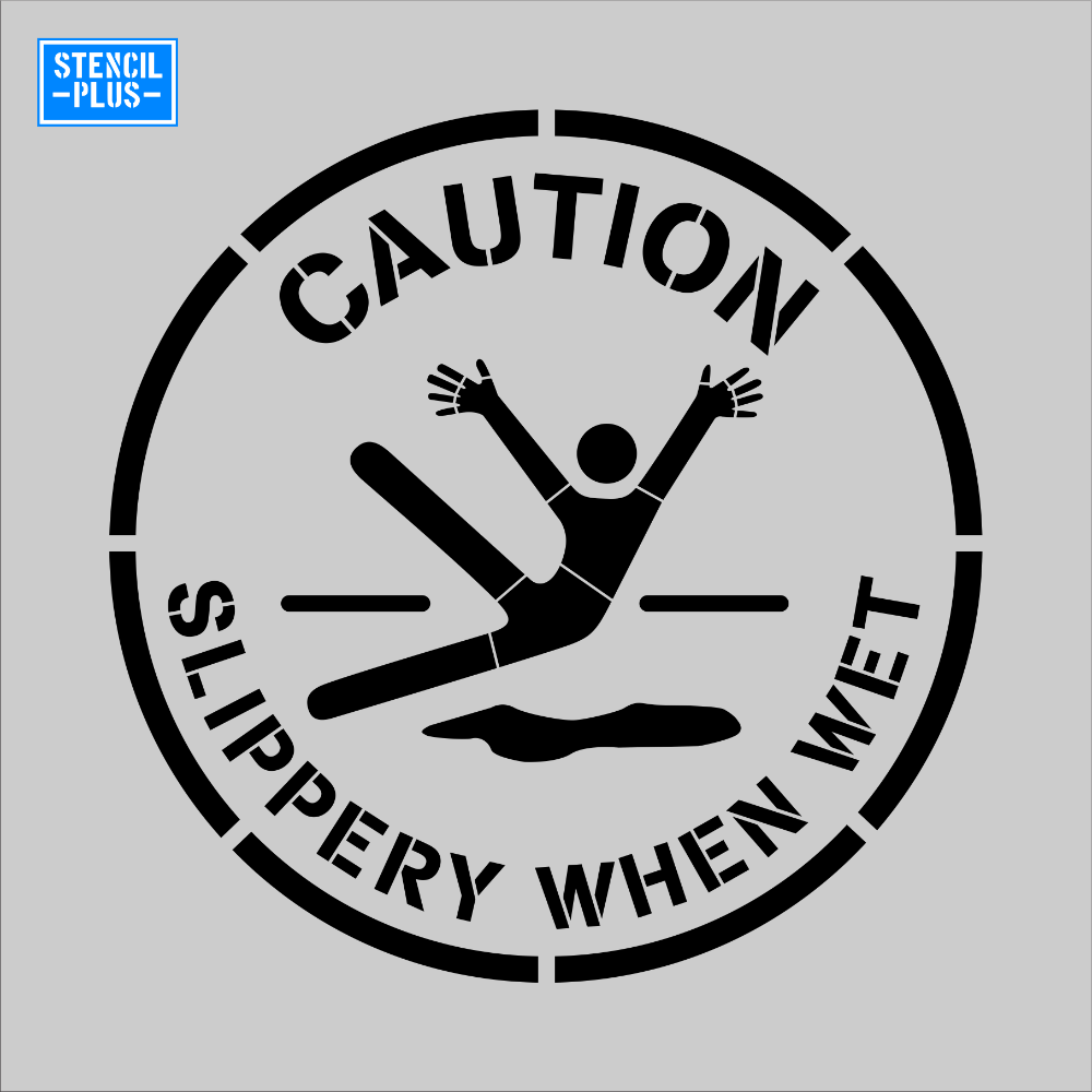 Caution Slippery when Wet Safety Stencil Warehouse Industrial Stencil ...