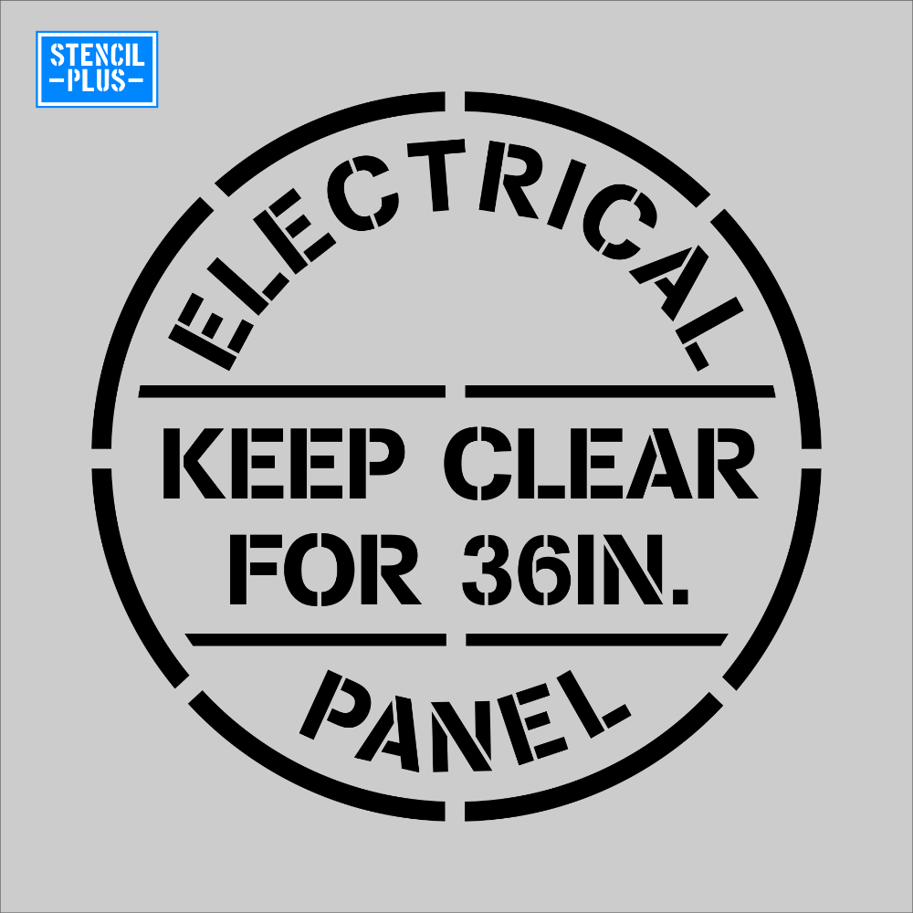 Circular ELECTRICAL PANEL KEEP CLEAR FOR 36 IN Stencil Warehouse ...