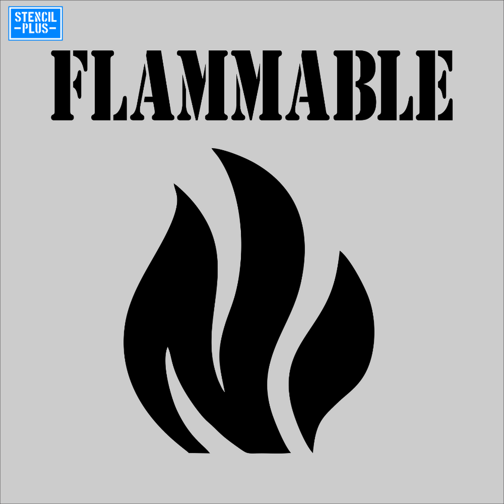 FLAMMABLE with Flame Symbol Warehouse Industrial Safety OSHA Stencil ...
