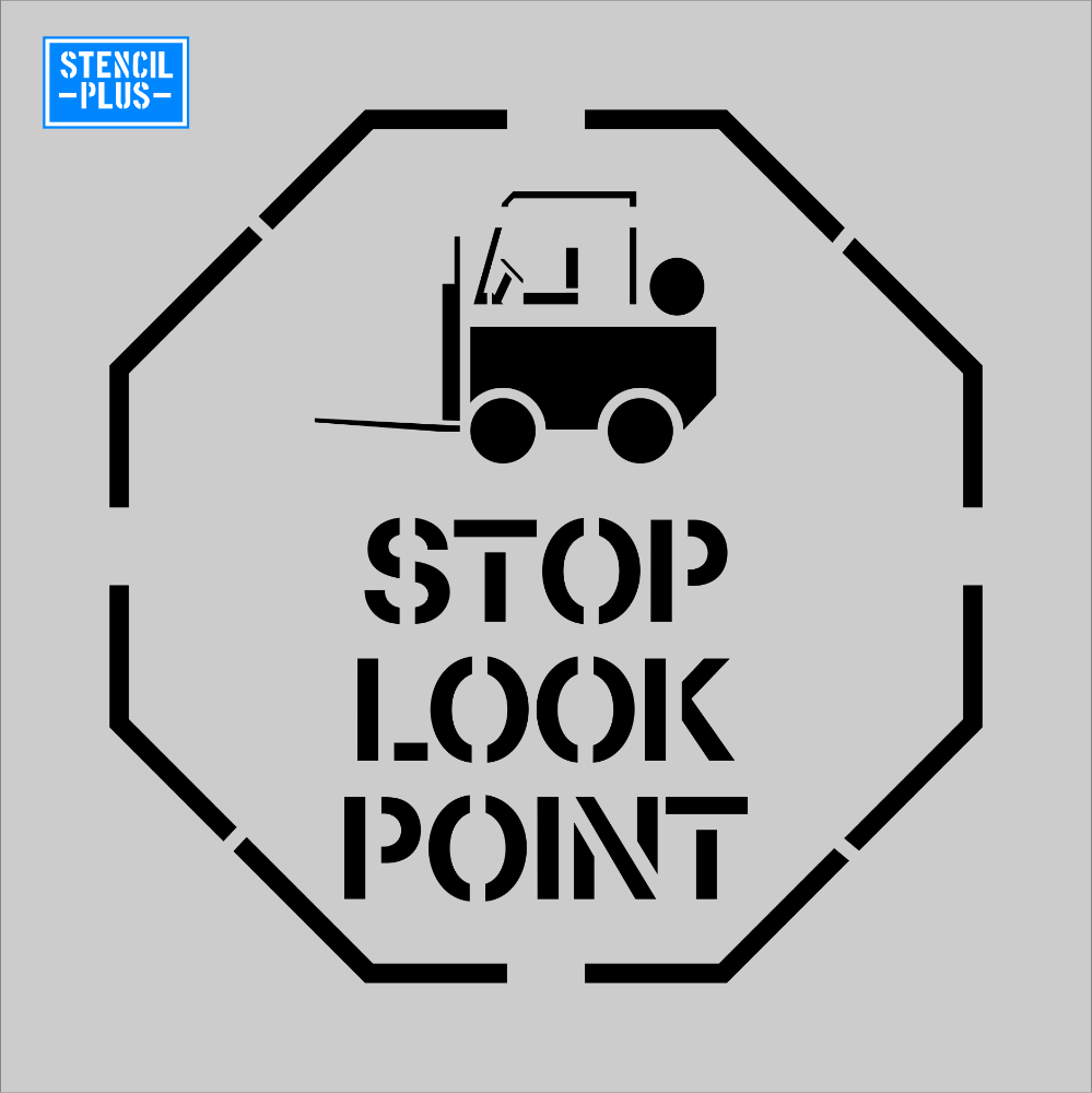 STOP LOOK POINT with Forklift Symbol/Warehouse/Industrial/Safety/OSHA ...