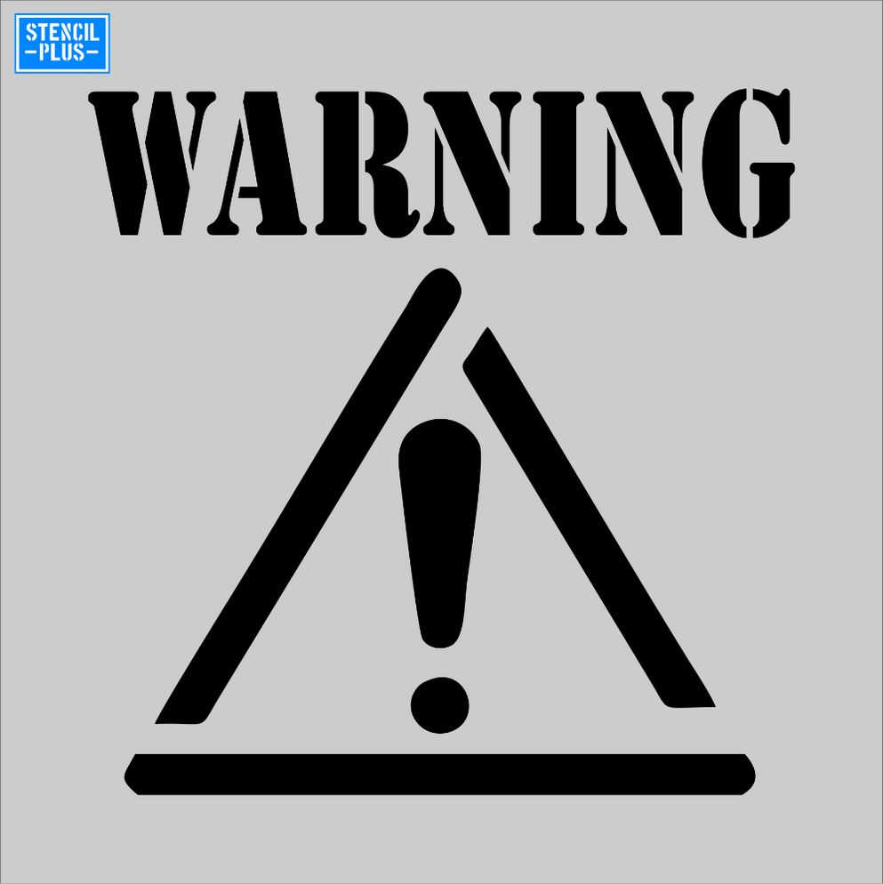 Warning Exclamation Symbol Safety Stencil/ Warehouse/ Industrial ...