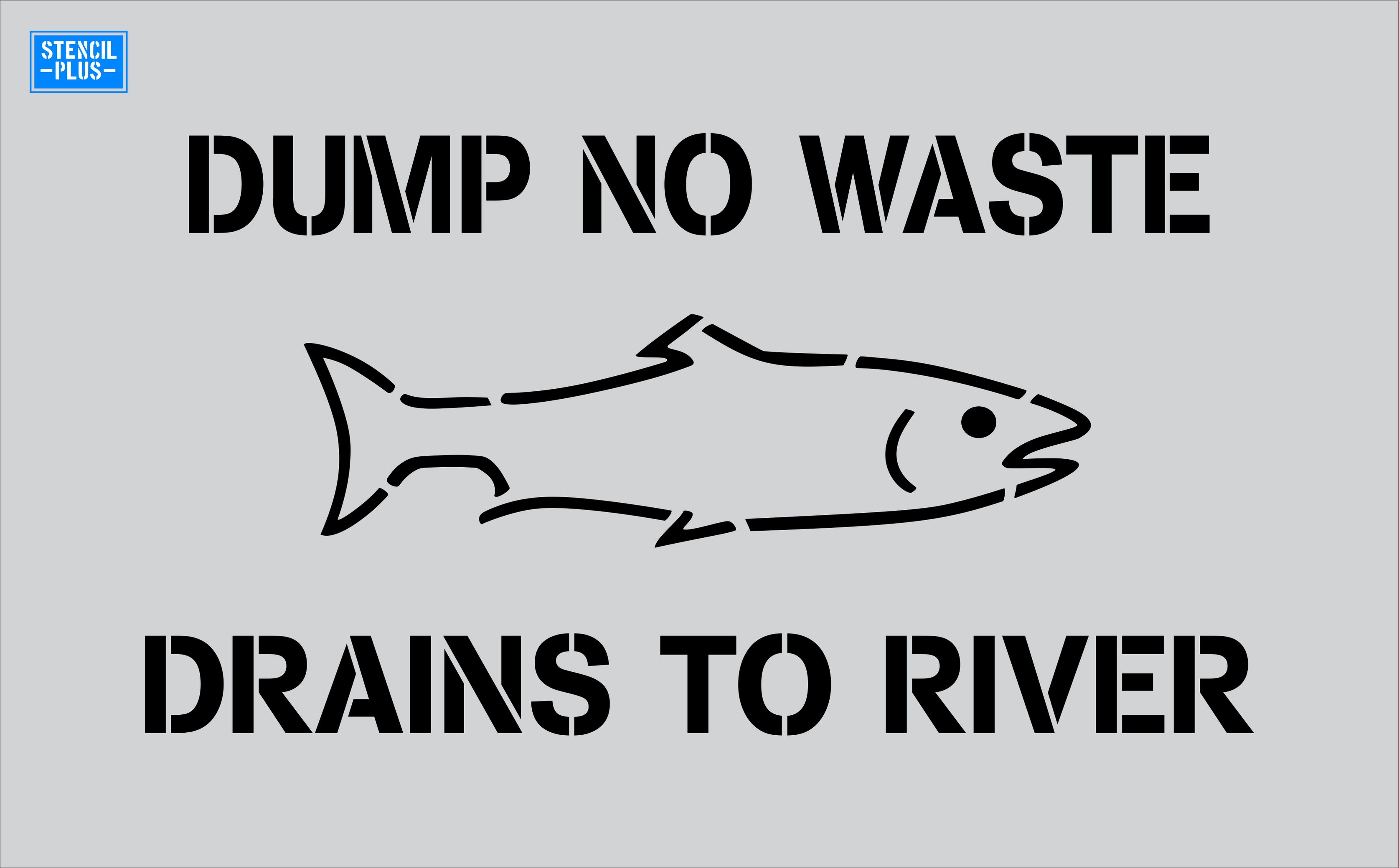 Storm Drain Stencil - Dump No Waste-Fish Image-Drains to River Parking ...