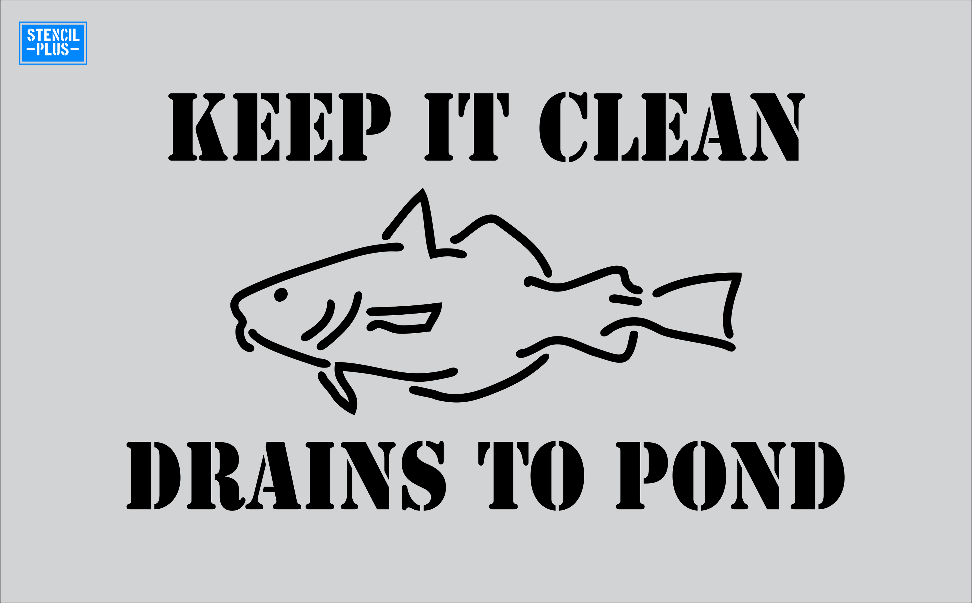 Storm Drain Stencil - Keep It Clean-Fish Image-Drains to Pond — Stencil ...