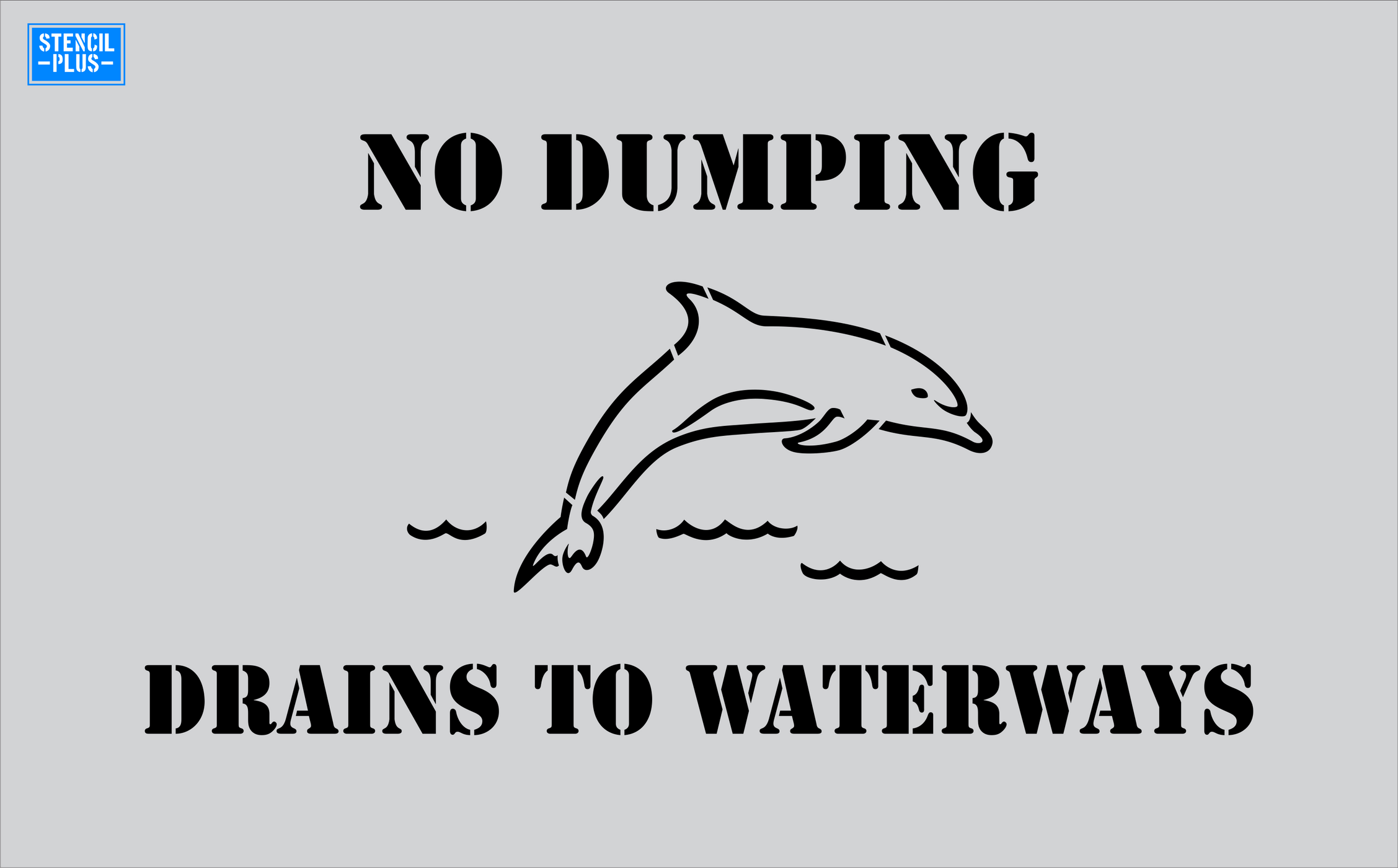Storm Drain Stencil - No Dumping-Dolphin Image-Drains to Waterways ...