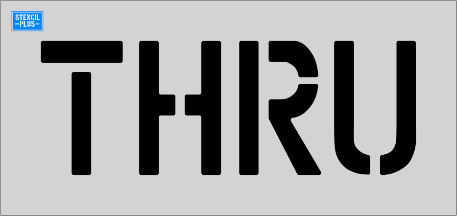 10" Thru/Word Stencil/Pavement Marking — Stencil Plus