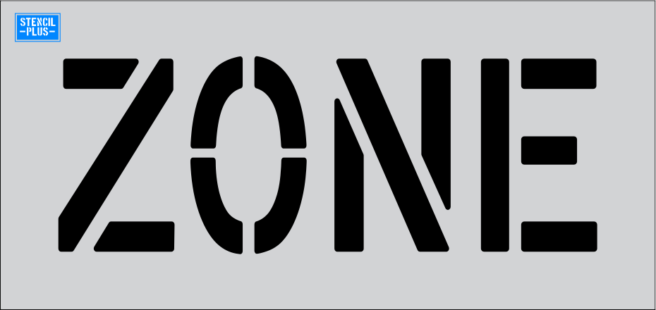 10" Zone/Word Stencil/Pavement Marking — Stencil Plus