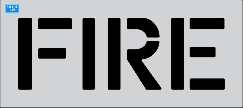 12" Fire/Word Stencil/Pavement Marking — Stencil Plus