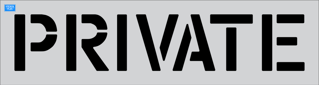 12" Private/Word Stencil/Pavement Marking — Stencil Plus