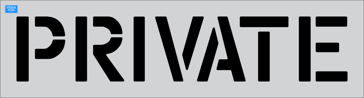 12" Private/Word Stencil/Pavement Marking — Stencil Plus
