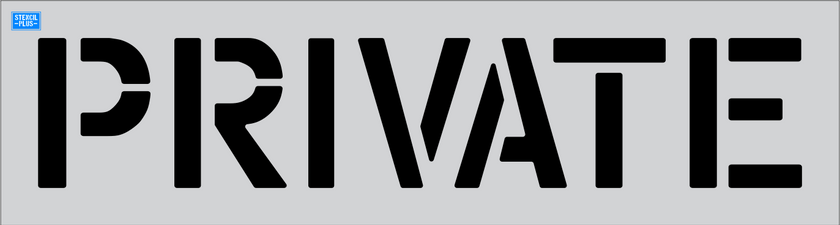 12" Private/Word Stencil/Pavement Marking — Stencil Plus