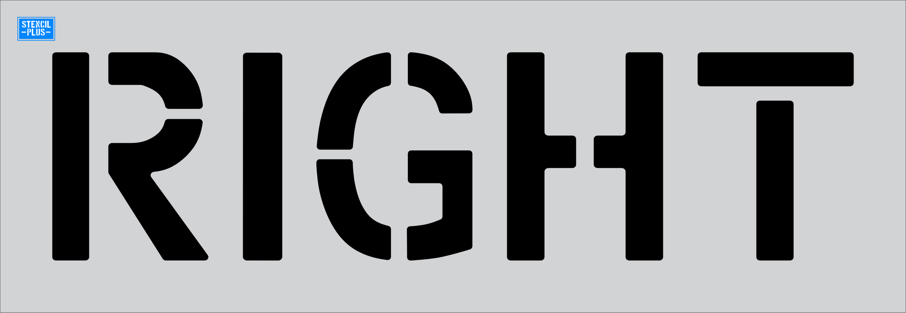 12" Right/Word Stencil/Pavement Marking — Stencil Plus