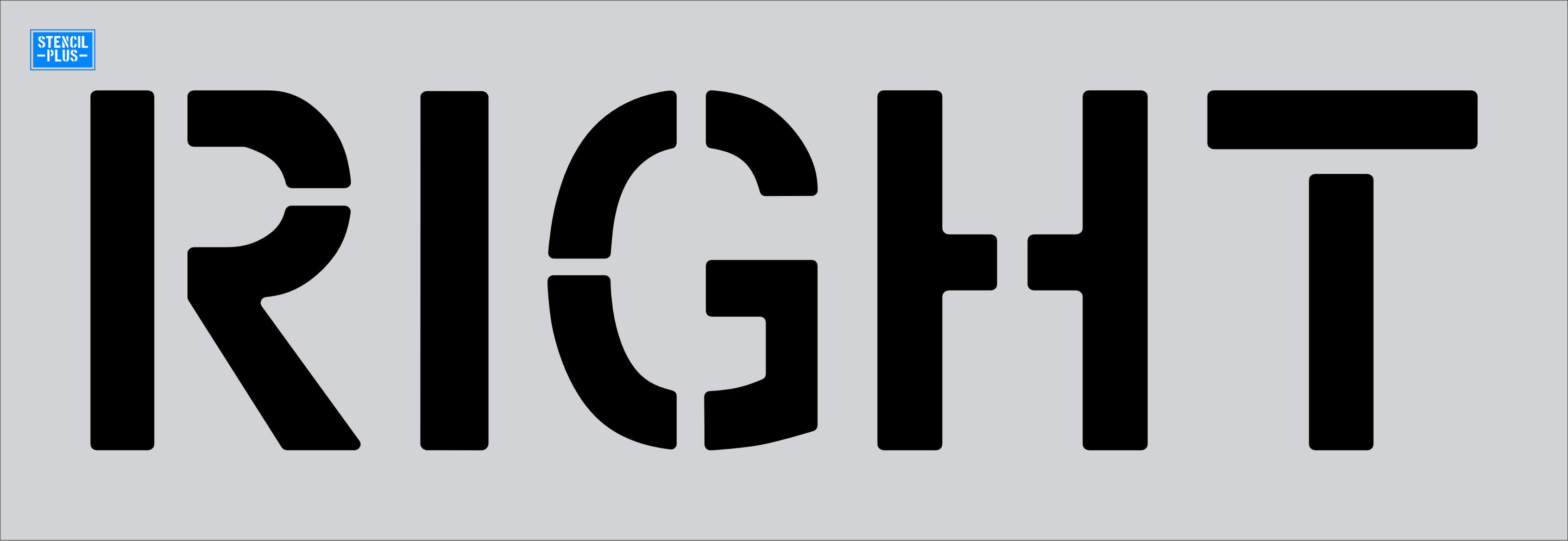 12" Right/Word Stencil/Pavement Marking — Stencil Plus