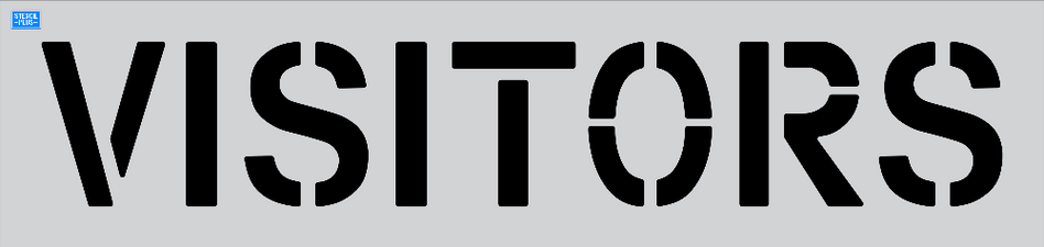 12" Visitors/Word Stencil/Pavement Marking — Stencil Plus
