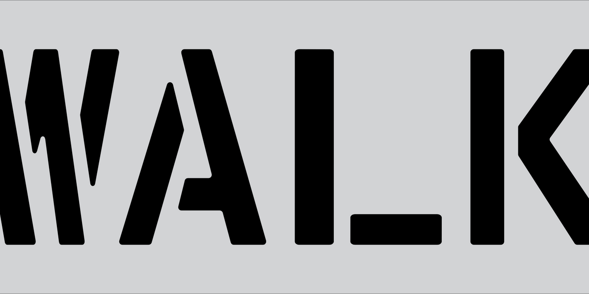 12" Walk/Word Stencil/Pavement Marking — Stencil Plus