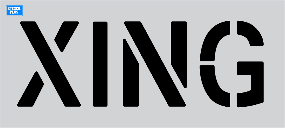 12" Xing/Word Stencil/Pavement Marking — Stencil Plus