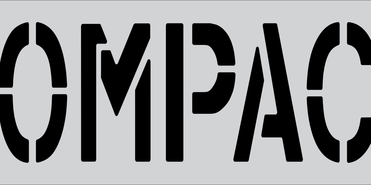 18" Compact/Word Stencil/Pavement Marking — Stencil Plus