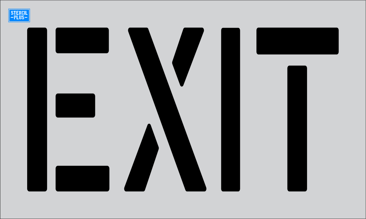 18" Exit Word Stencil/Pavement Marking — Stencil Plus