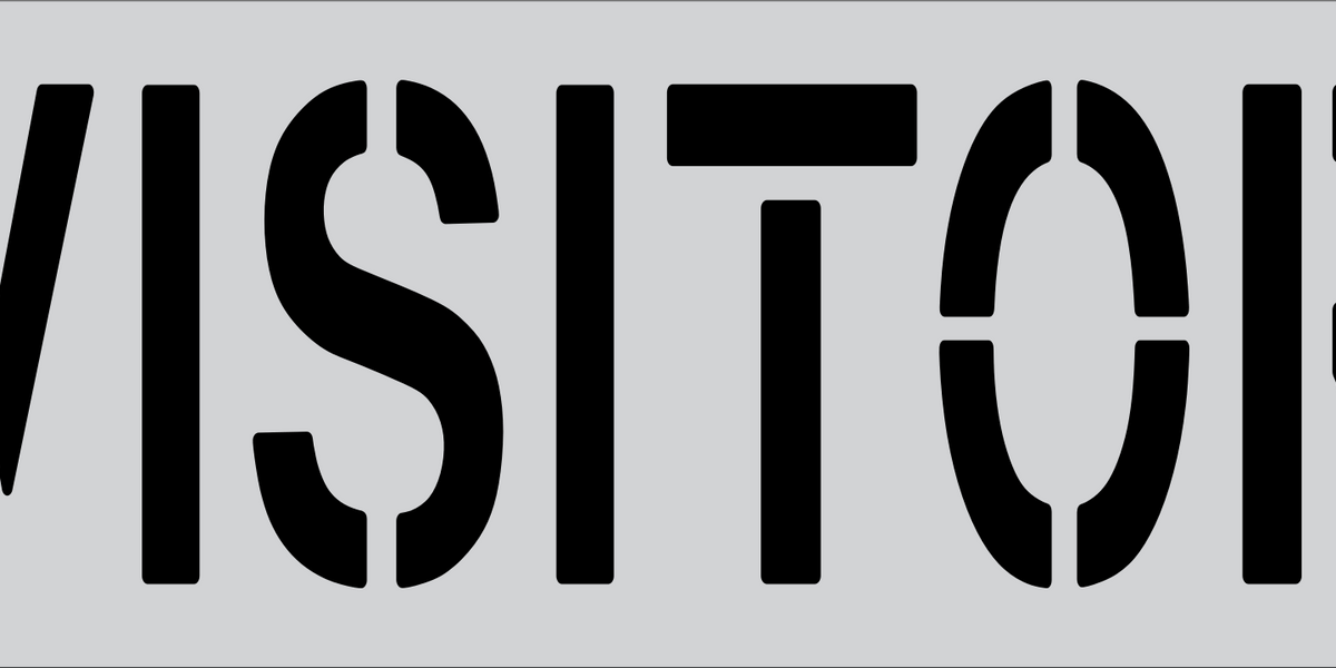 18" Visitor Word Stencil/Pavement Marking — Stencil Plus