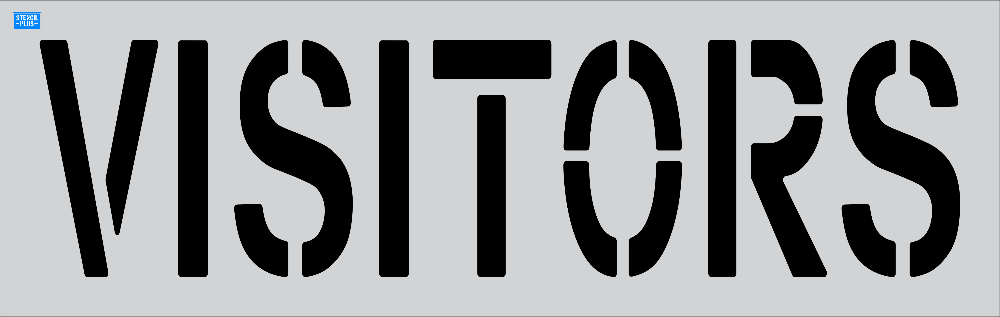 18" Visitors Word Stencil/Pavement Marking — Stencil Plus