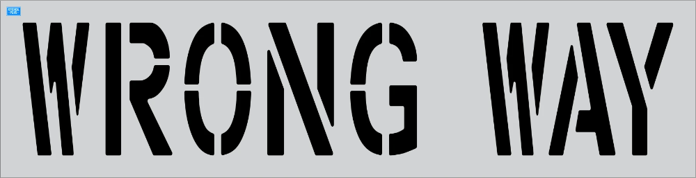 18" Wrong Way Word Stencil/Pavement Marking — Stencil Plus